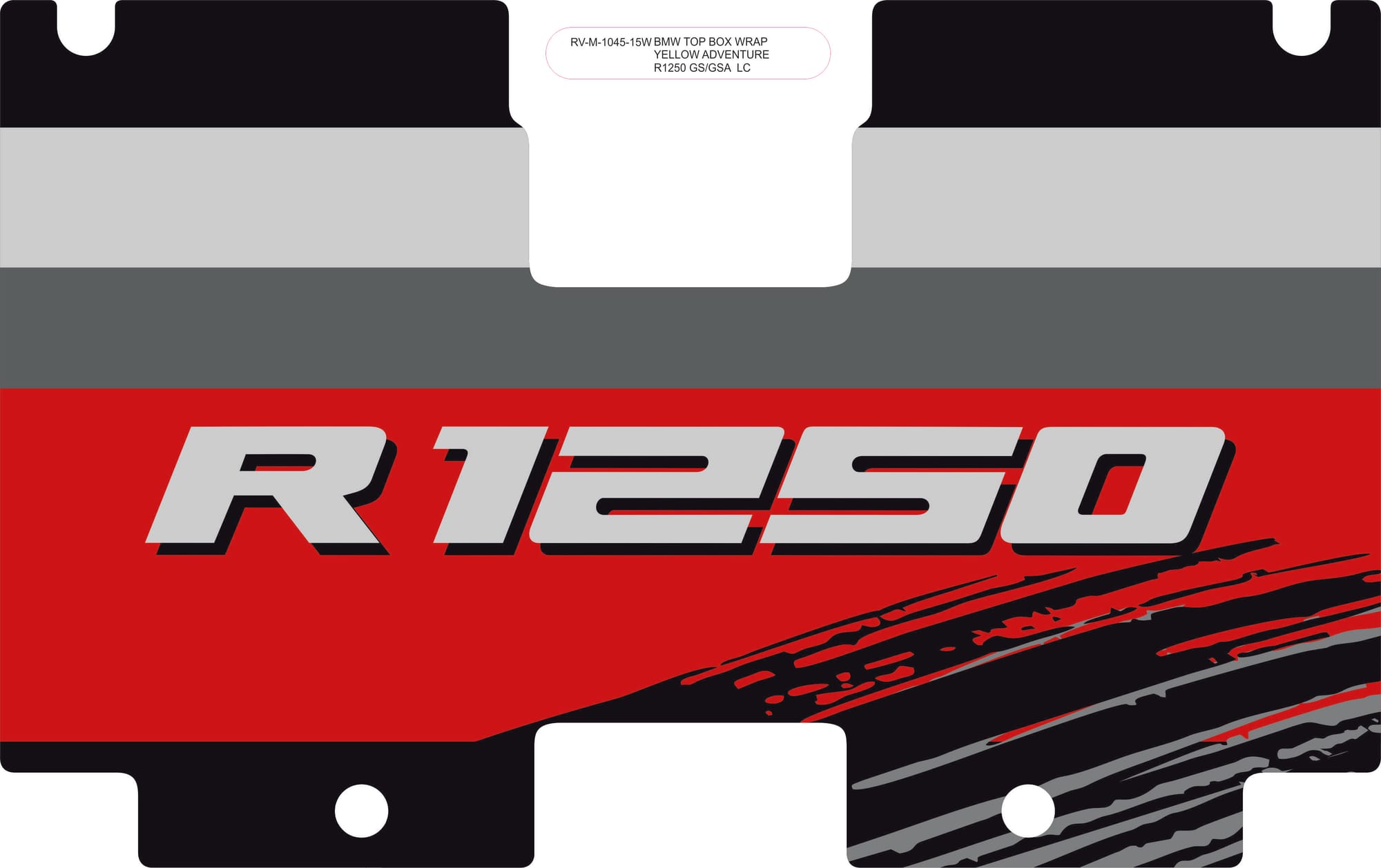 1045-17W R1250 GS/GSA TOP BOX WRAP RED ADVENTURE - RubbaTech.SA