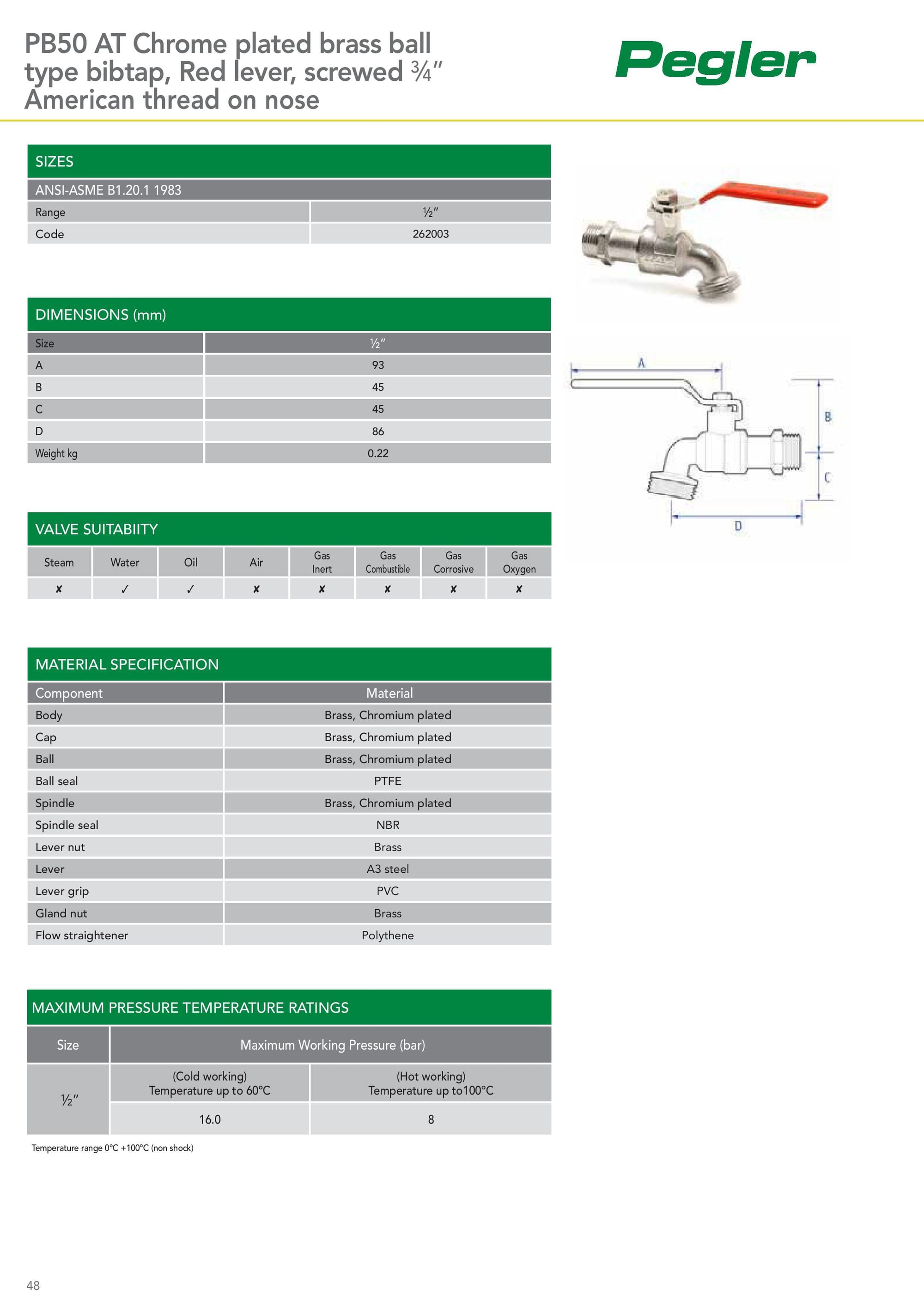 Pegler - PB 50 Bip Tap : Raniyo (Pvt) Ltd