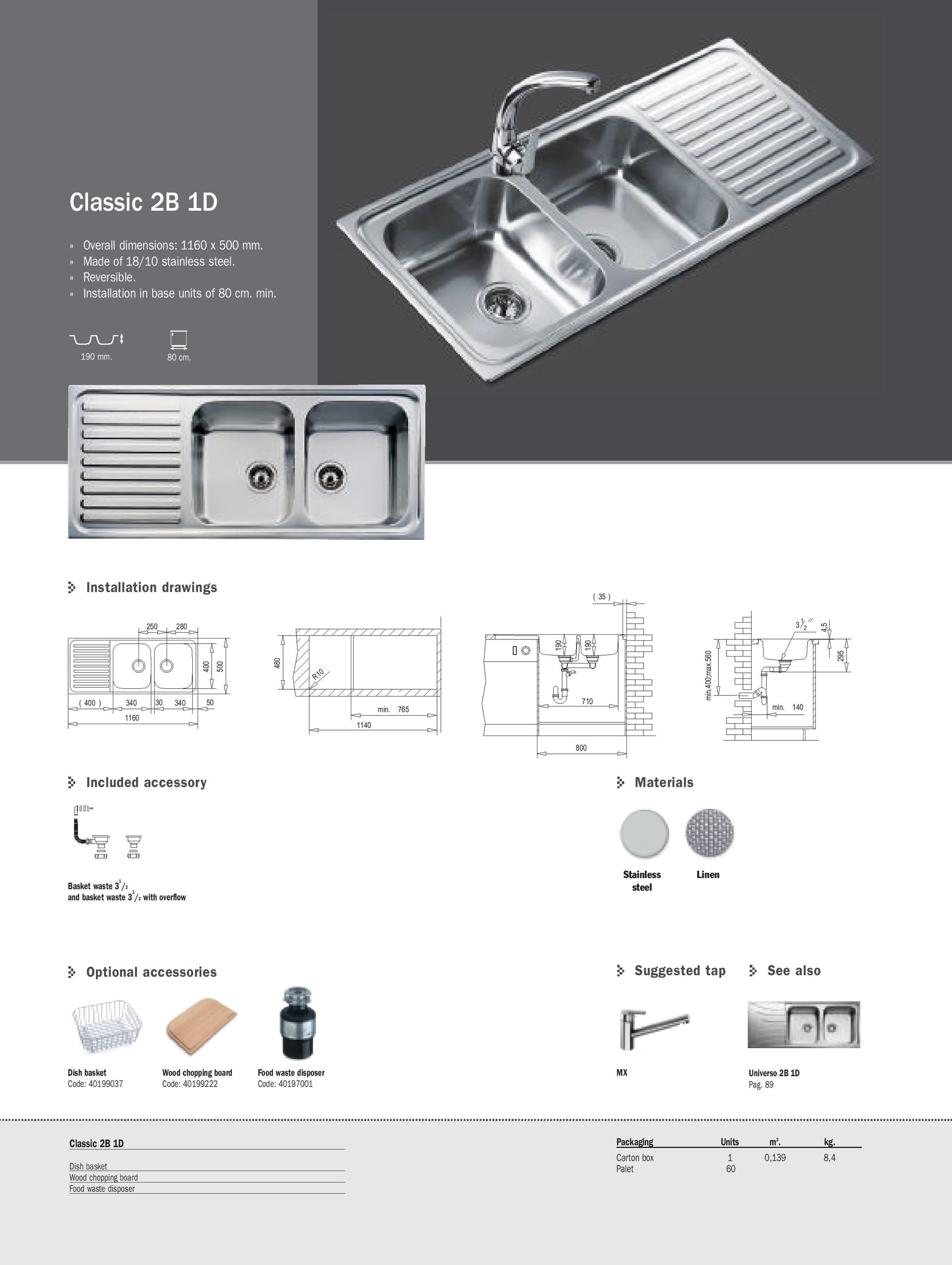Double bowl Single drain sink Teka - Raniyo (Pvt) Ltd