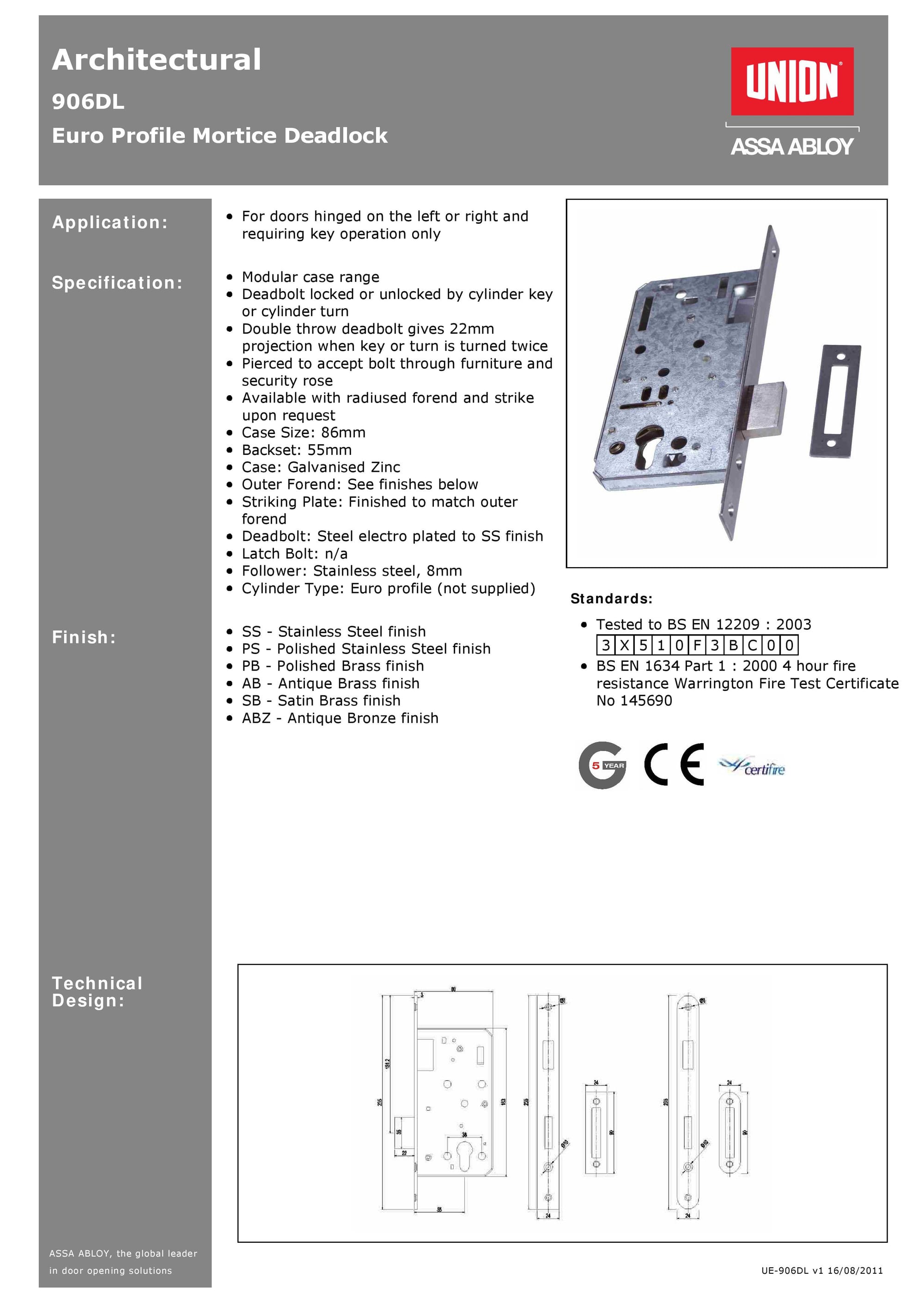 Union - 906DL - Deadlock : Raniyo (Pvt) Ltd