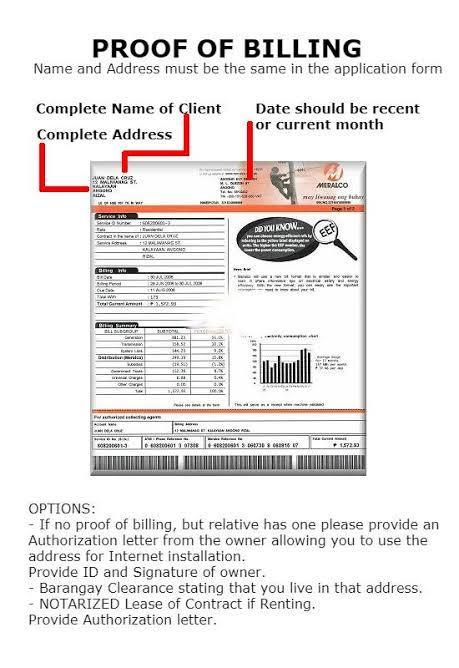 ANO-ANO ANG PWEDE or ACCEPTABLE MAGING PROOF OF BILLING? - HBO REALTY