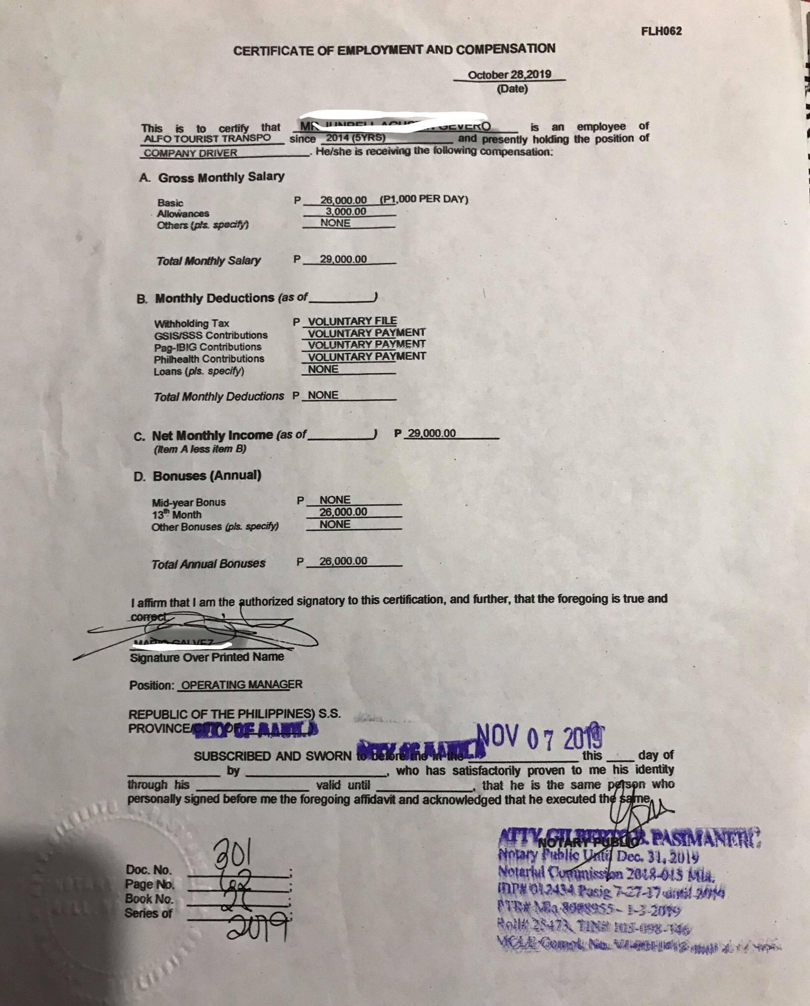 CERTIFICATE OF EMPLOYMENT (C.O.E) TEMPLATE - HBO REALTY