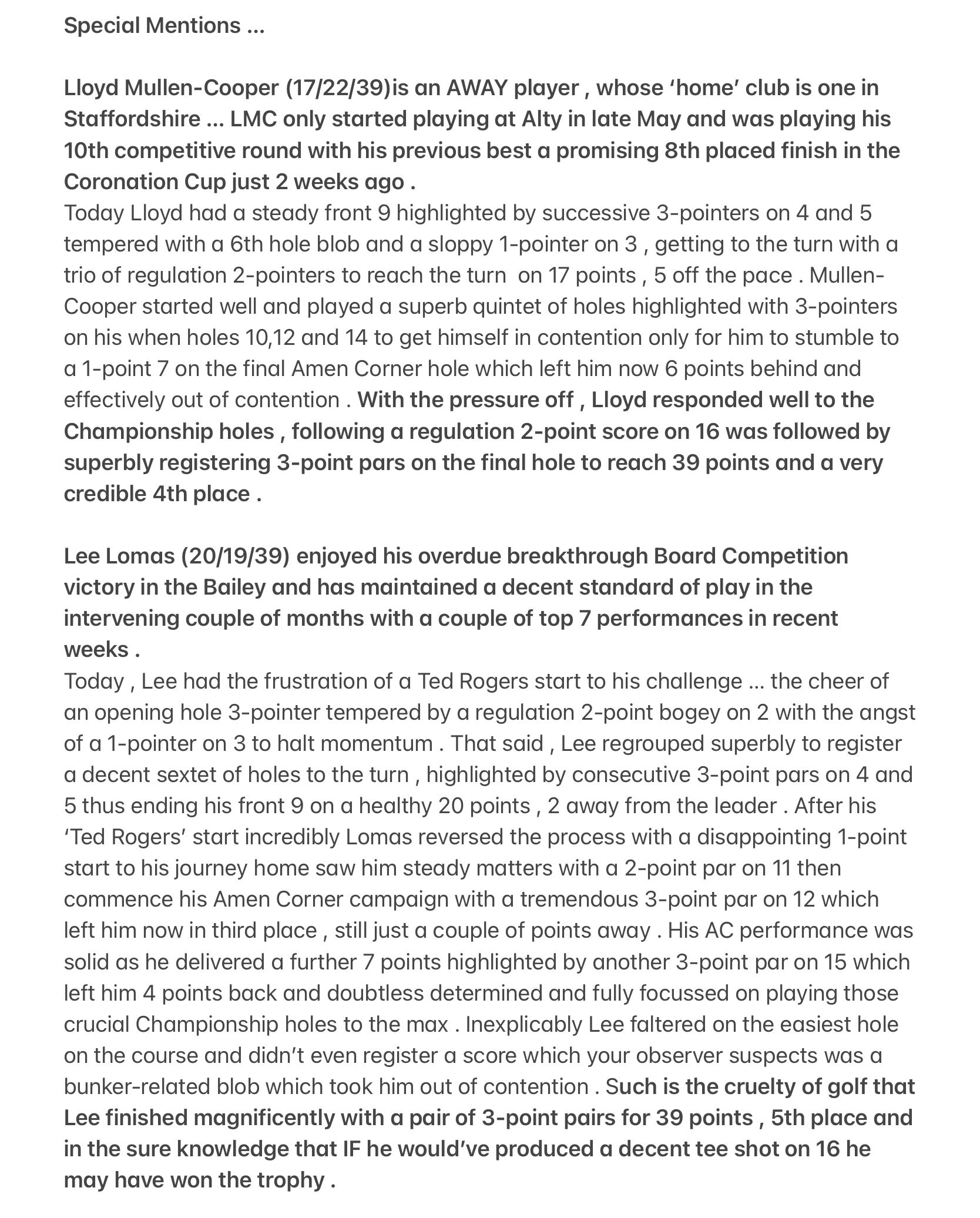 Bernie Wood Trophy - GolfBoardCompetitionArchives