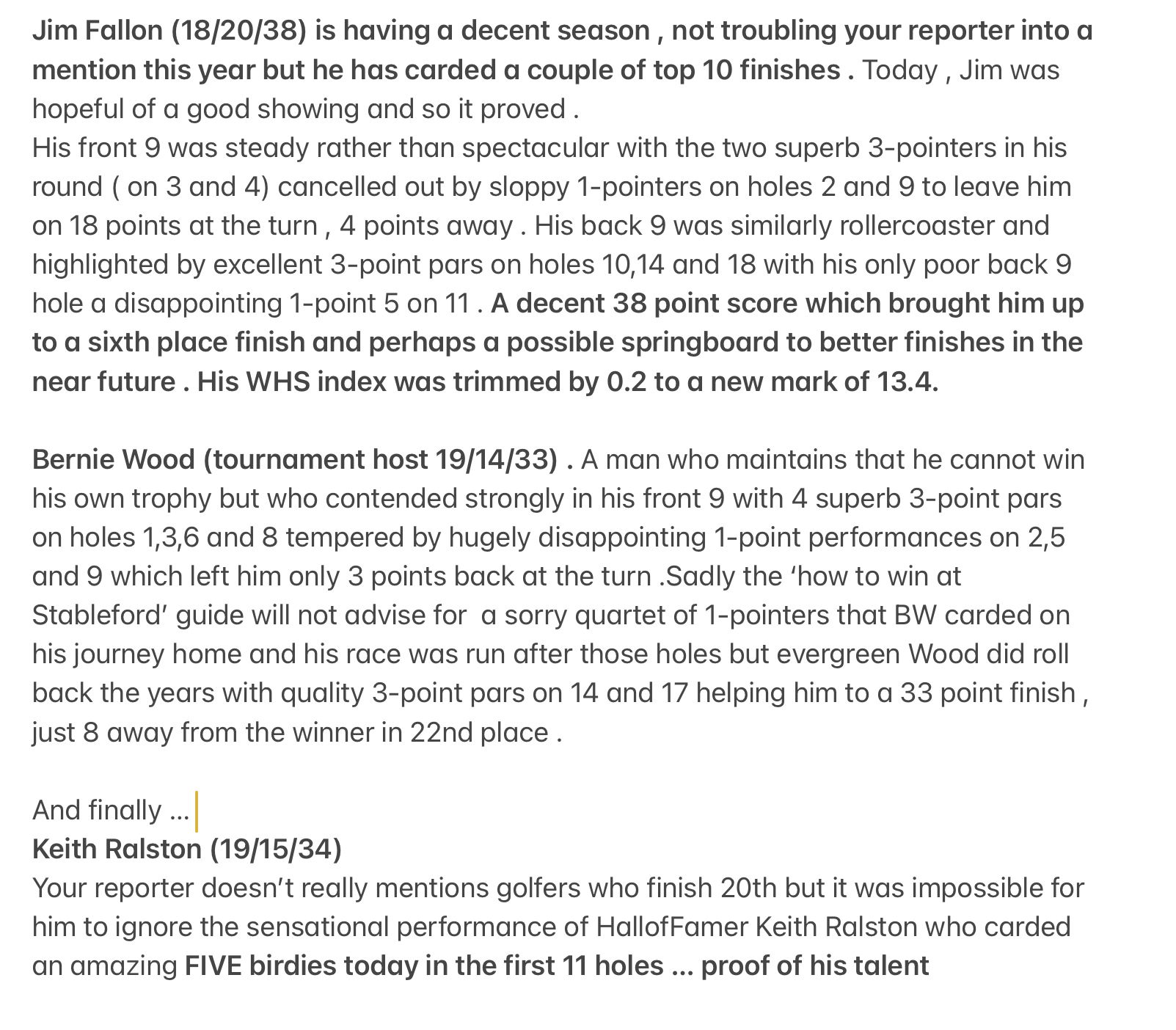 Bernie Wood Trophy - GolfBoardCompetitionArchives