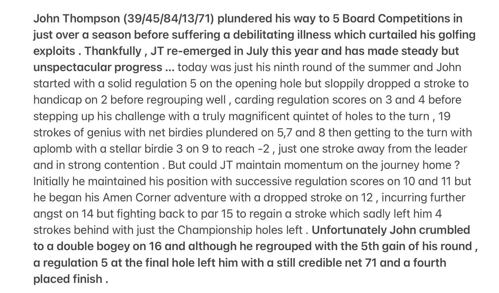 Divot Party Trophy - GolfBoardCompetitionArchives