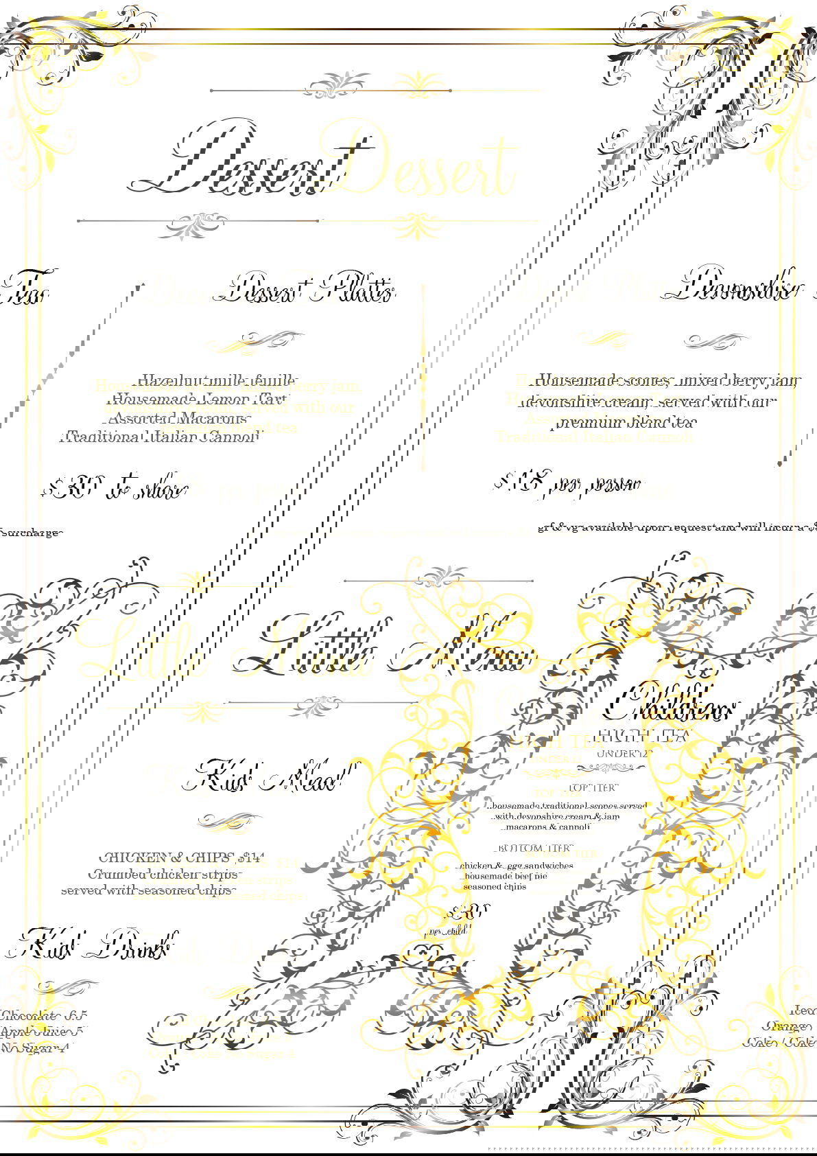 Menu - The Third Tier Tea Room