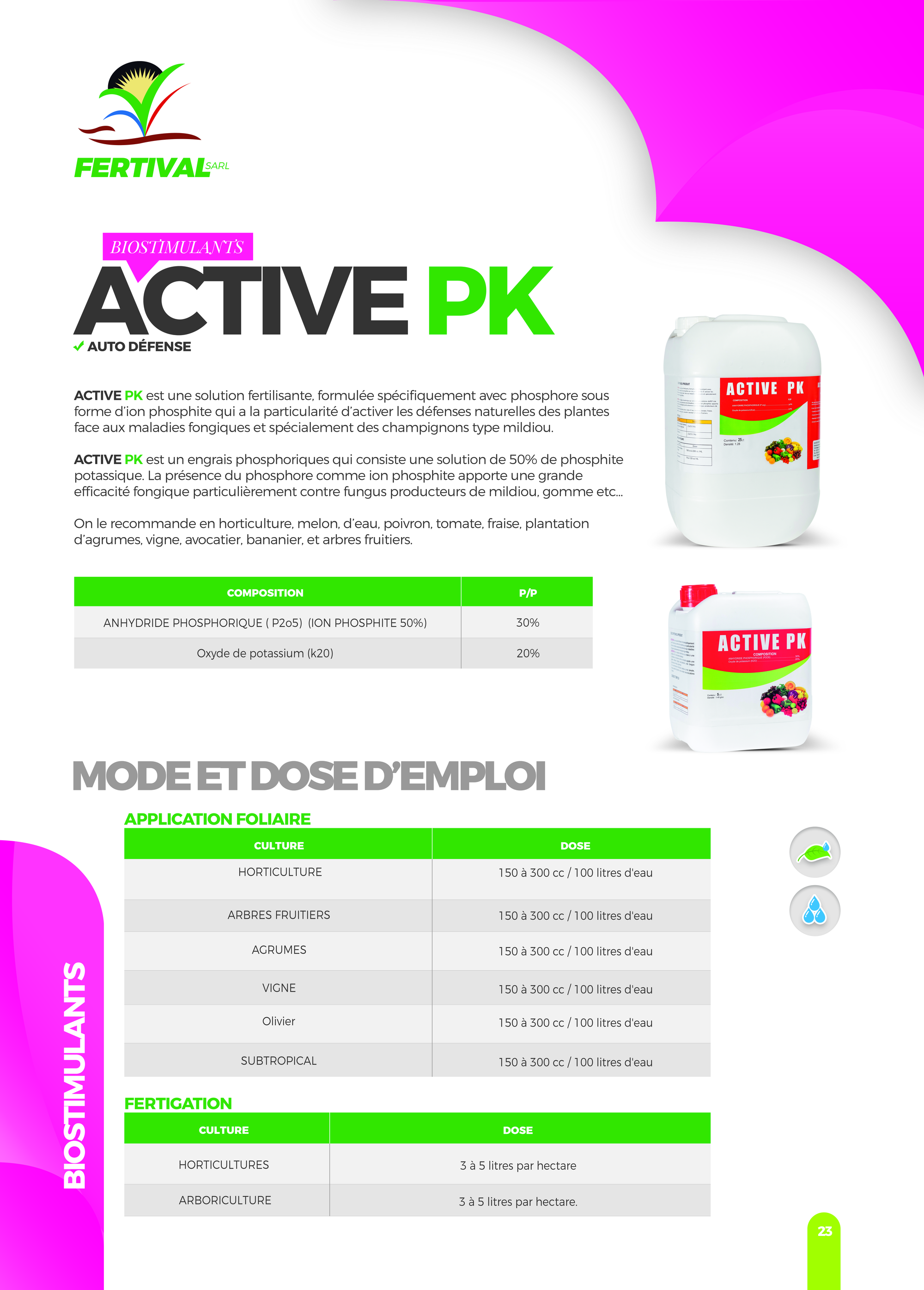 ACTIVE PK est une solution fertilisante sous forme d’ion phosphite
