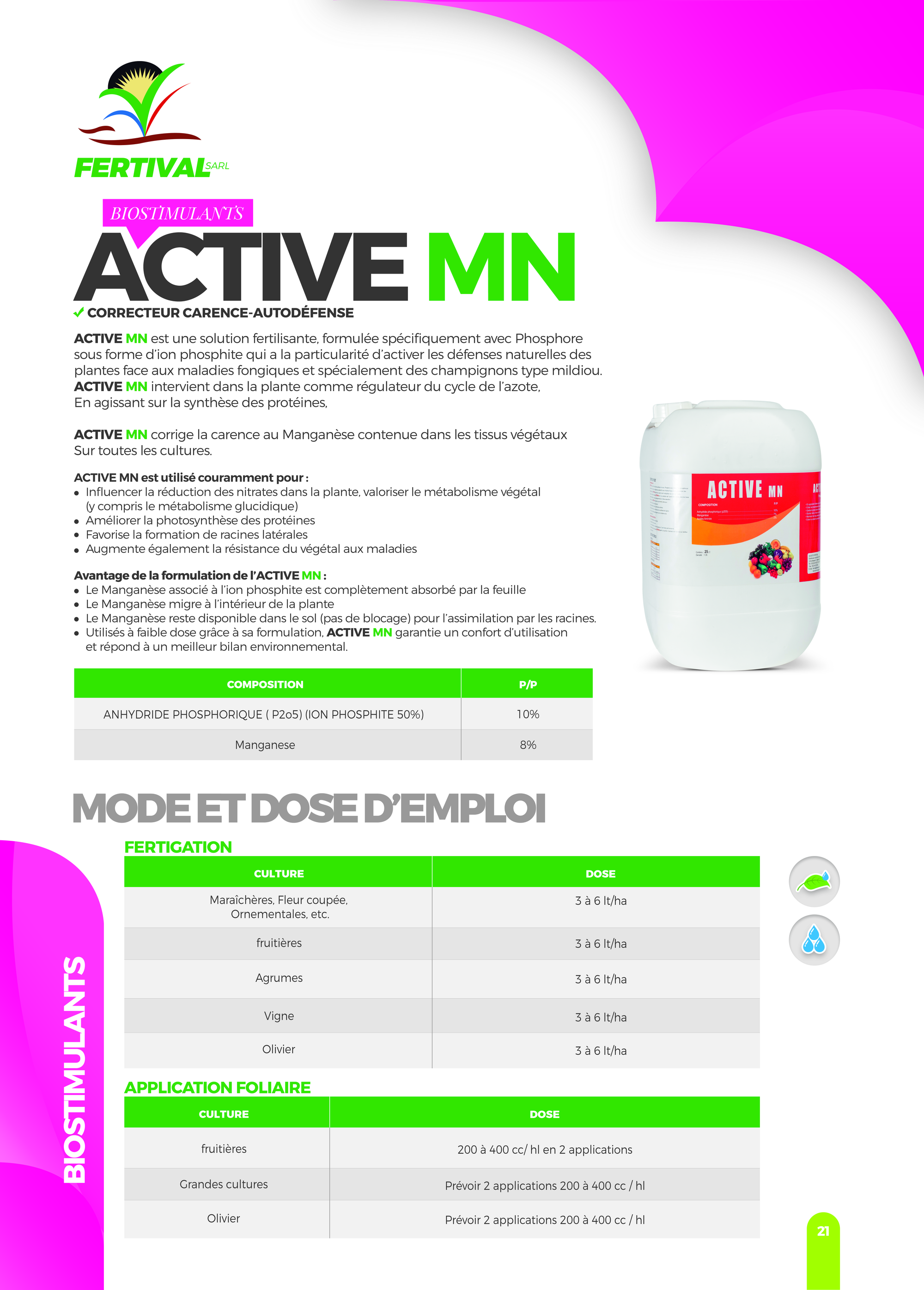 Activ Mn est une solution fertilisante sous forme d’ion phosphite