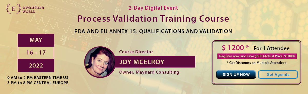 2-Day Virtual Seminar on Process Validation Training Course (FDA and E
