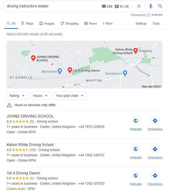 How do I add my Driving School Website to Google Maps