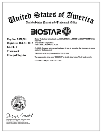 USA Trademarks - Biostar Technology International - Germany