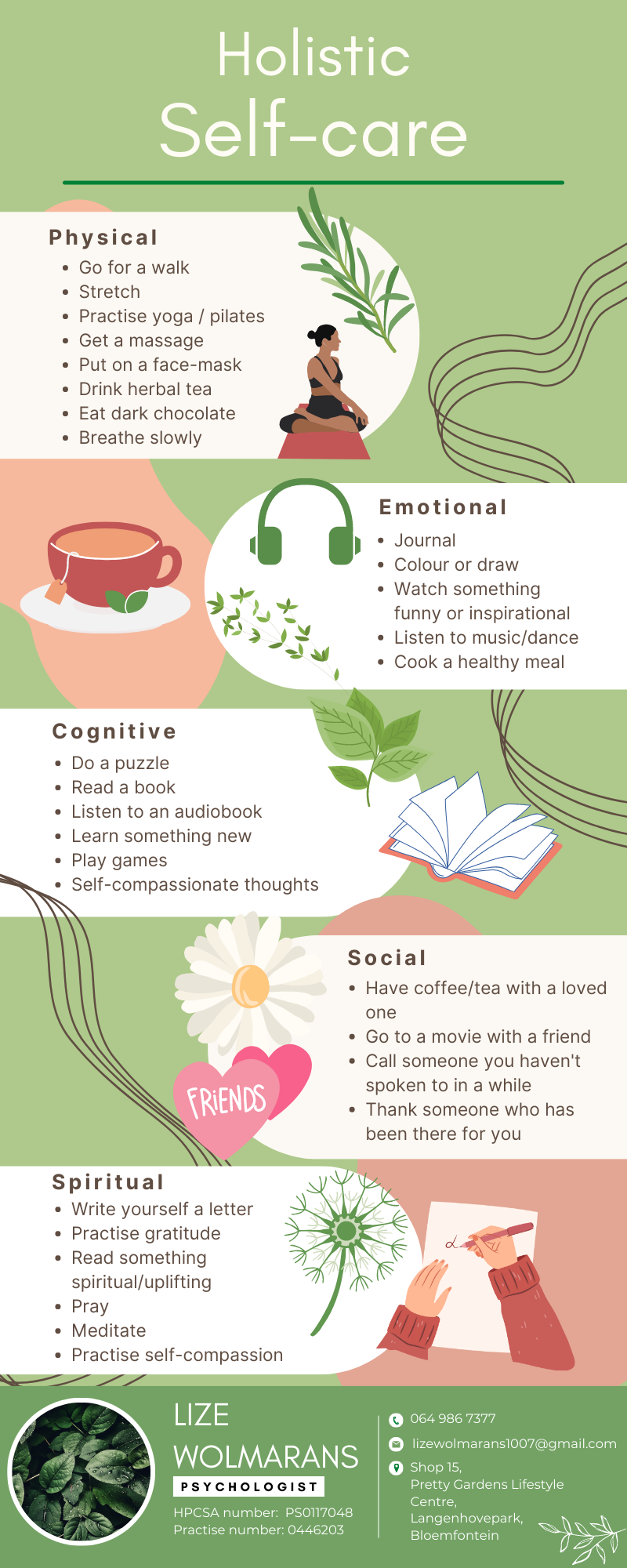 Holistic self-care tips - L Wolmarans Psychologist