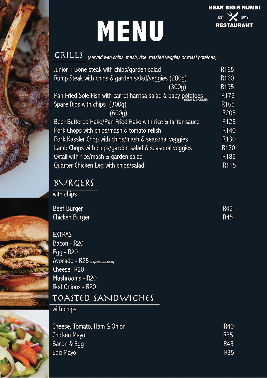 RESTAURANT - Near Big 5 Numbi Lodge