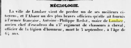 PHILIPPE ANTOINE REDOT (18/3/1772 - 13/9/1836) - Landser en histoires