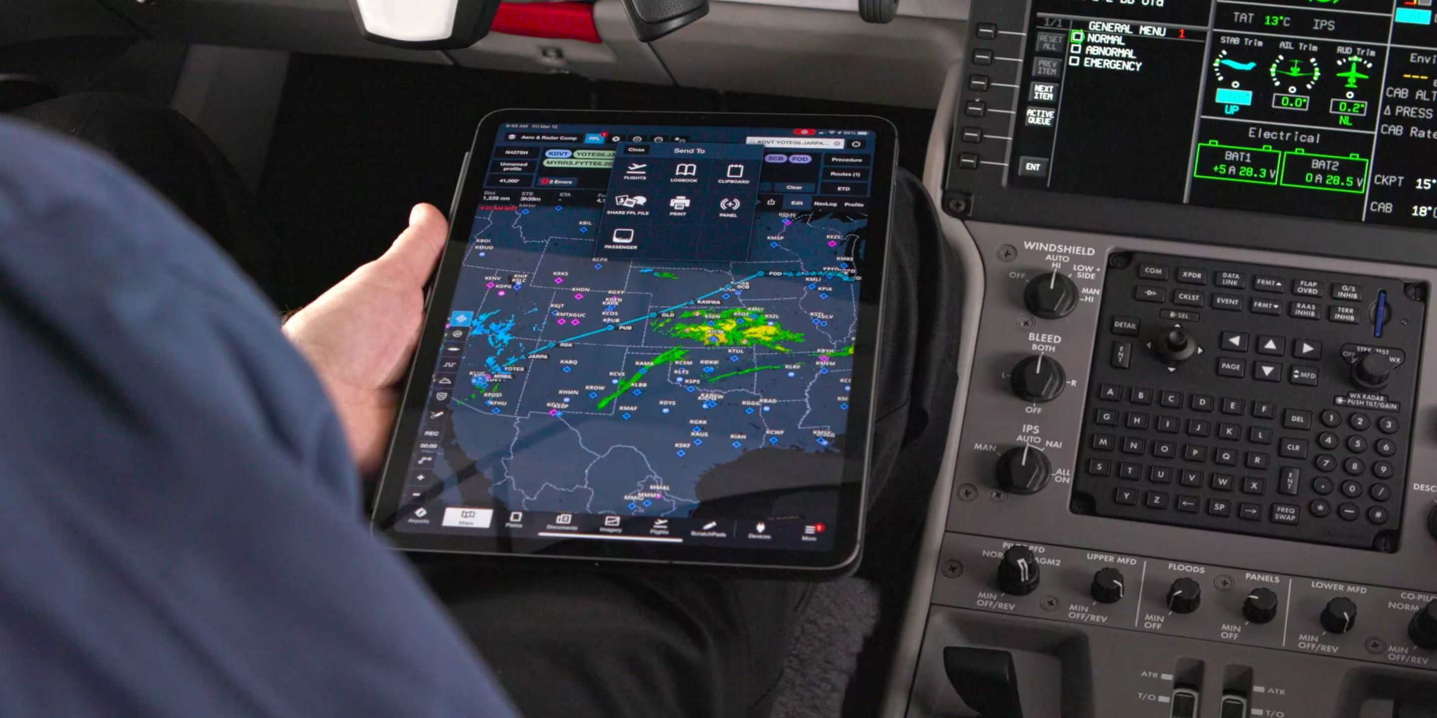 Aumento do uso de dispositivos EFB